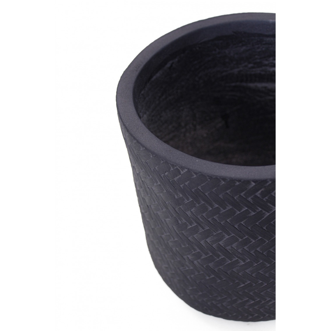 Pot rond anthracite structuré - Pots en fibre de pierre - Artiplantes