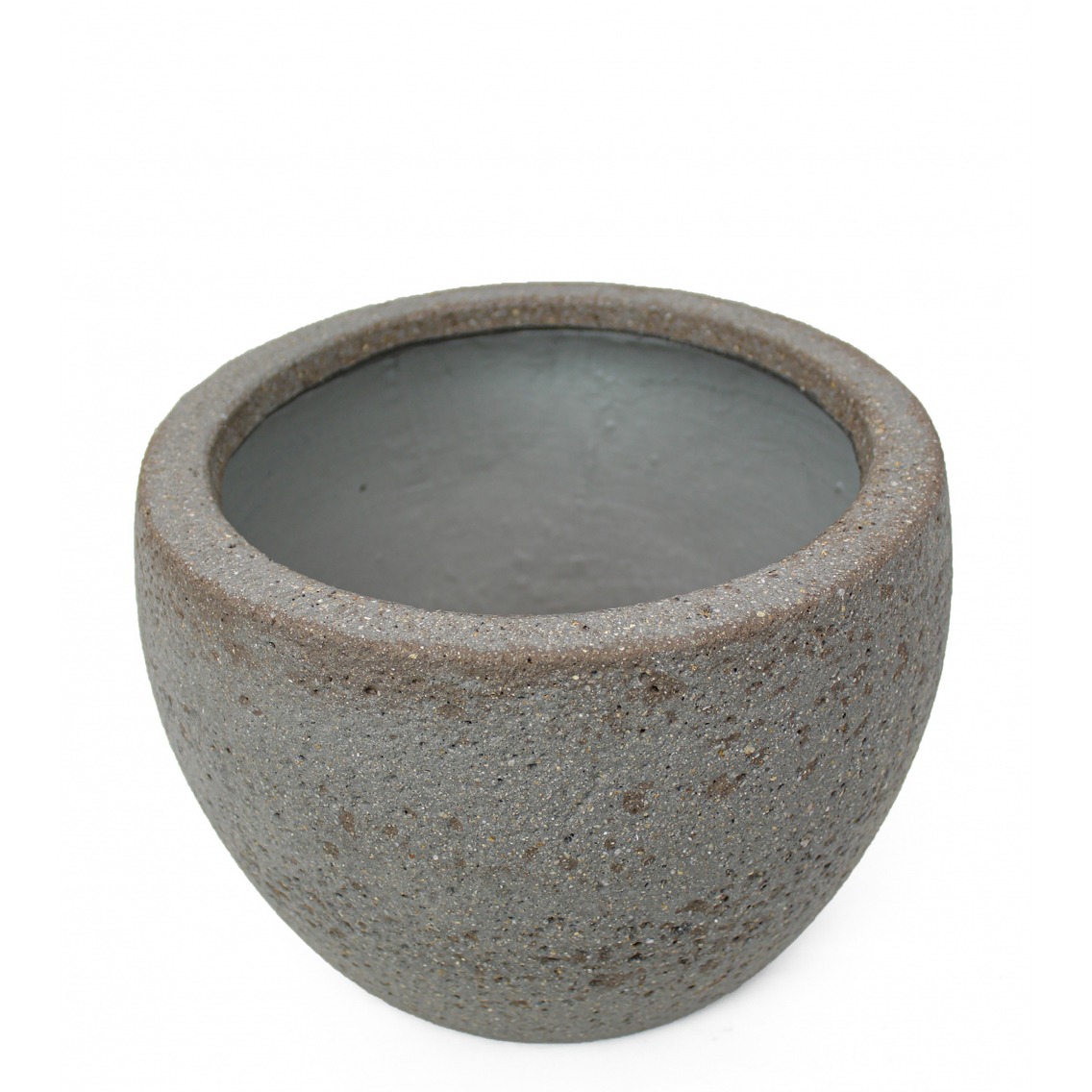 Pot gris en pierre reconstituée 23 cm - Pots en fibre de pierre ...