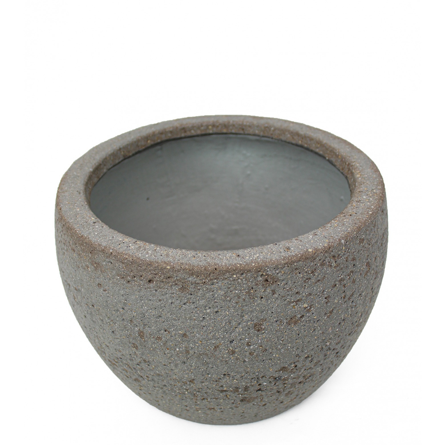 Pot gris en pierre reconstituée 23 cm - Pots en fibre de pierre ...