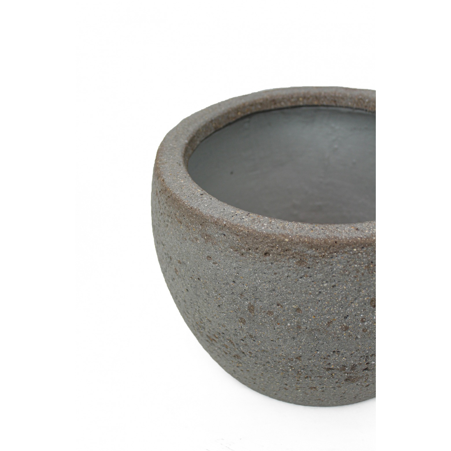 Pot gris en pierre reconstituée 23 cm - Pots en fibre de pierre ...
