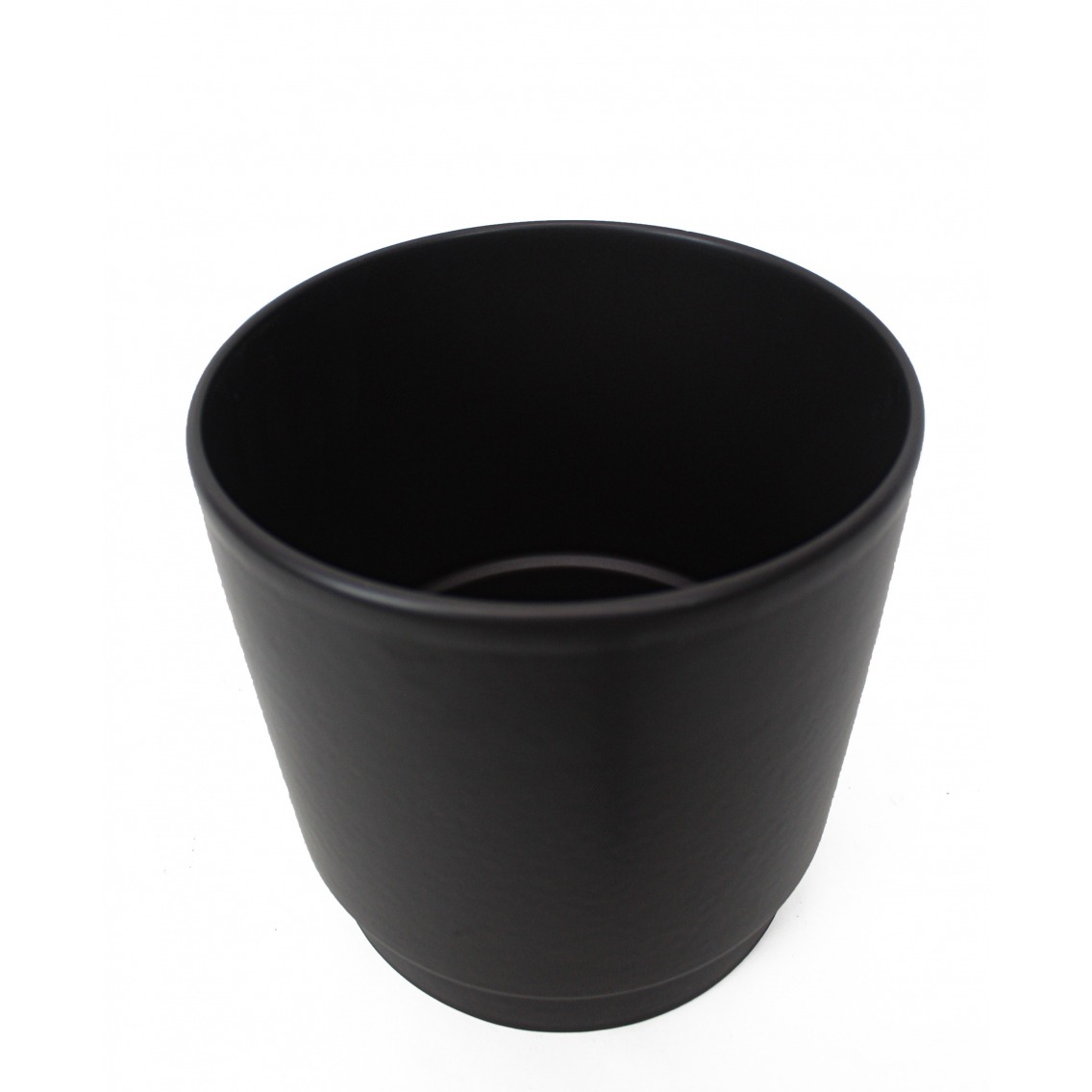 Pot rond noir en céramique 25 cm - Pots ronds - Artiplantes