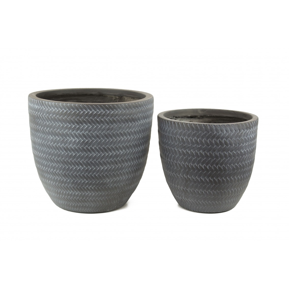 Pot en fibre motif chevrons - Pots & bacs - Artiplantes