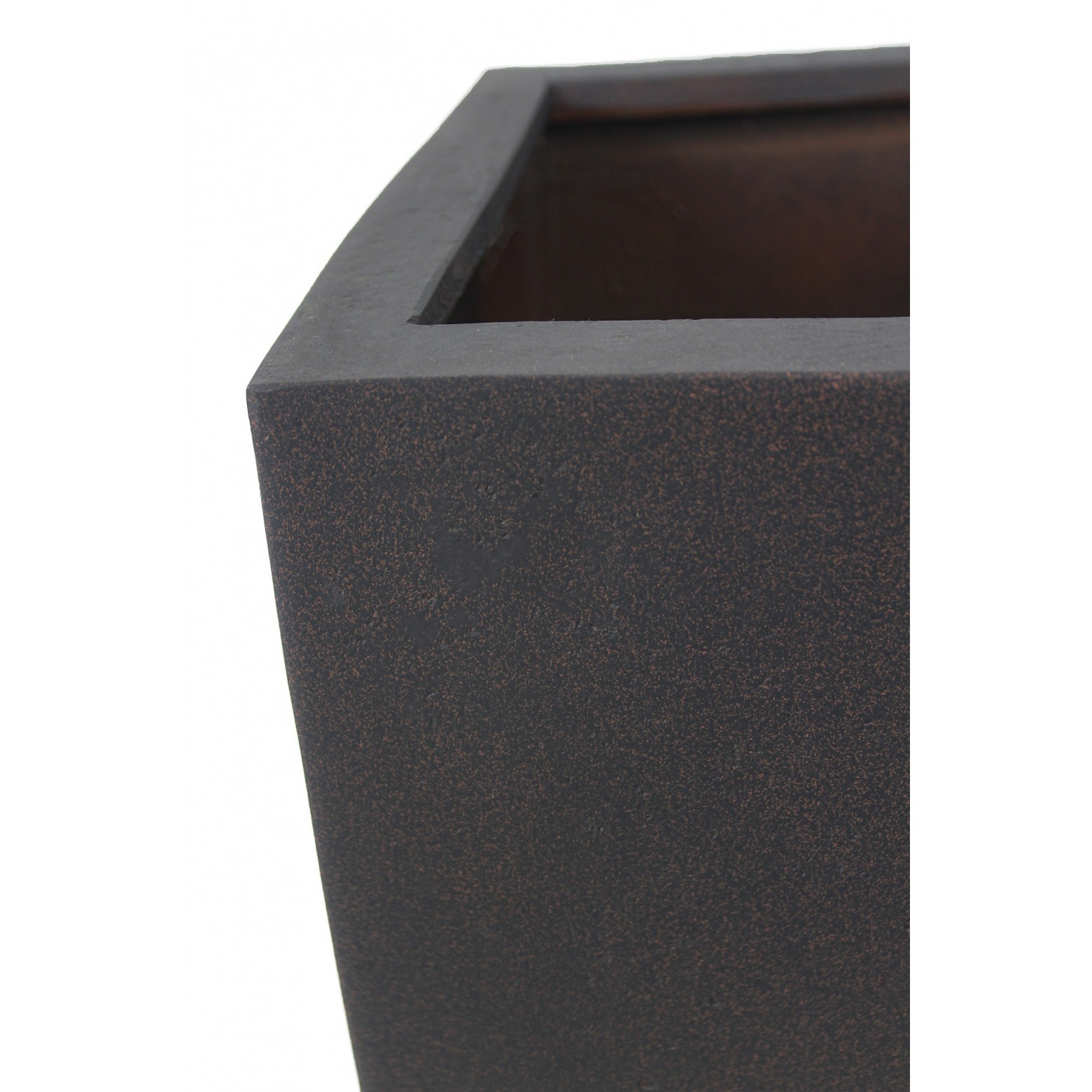 Bac à fleur cubique fibre noir 30 cm - Pots en fibre de pierre ...