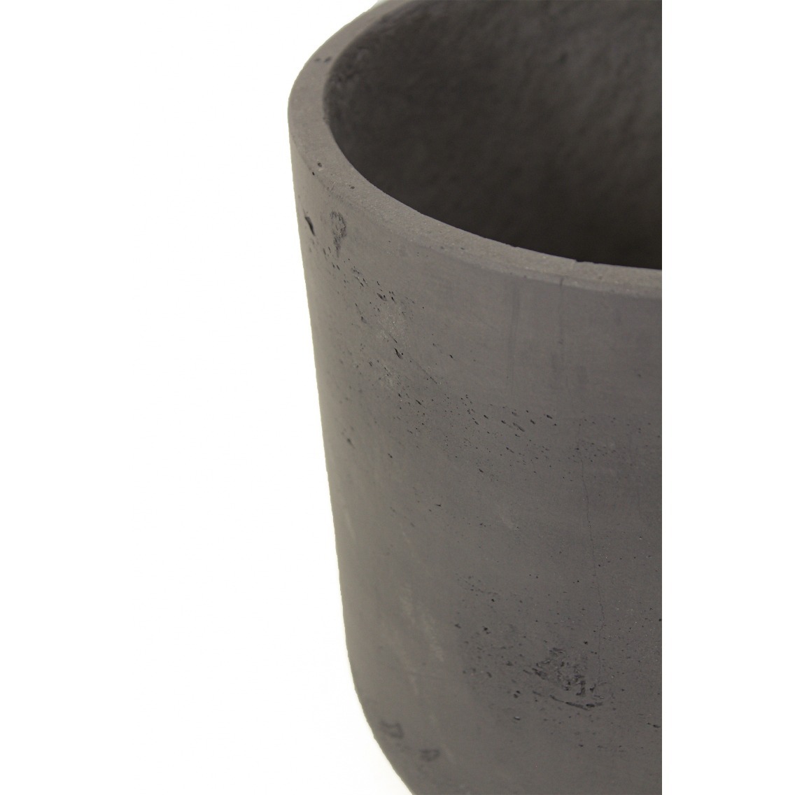Pot rond gris en béton 24.5 cm - Pots en fibre de pierre - Artiplantes