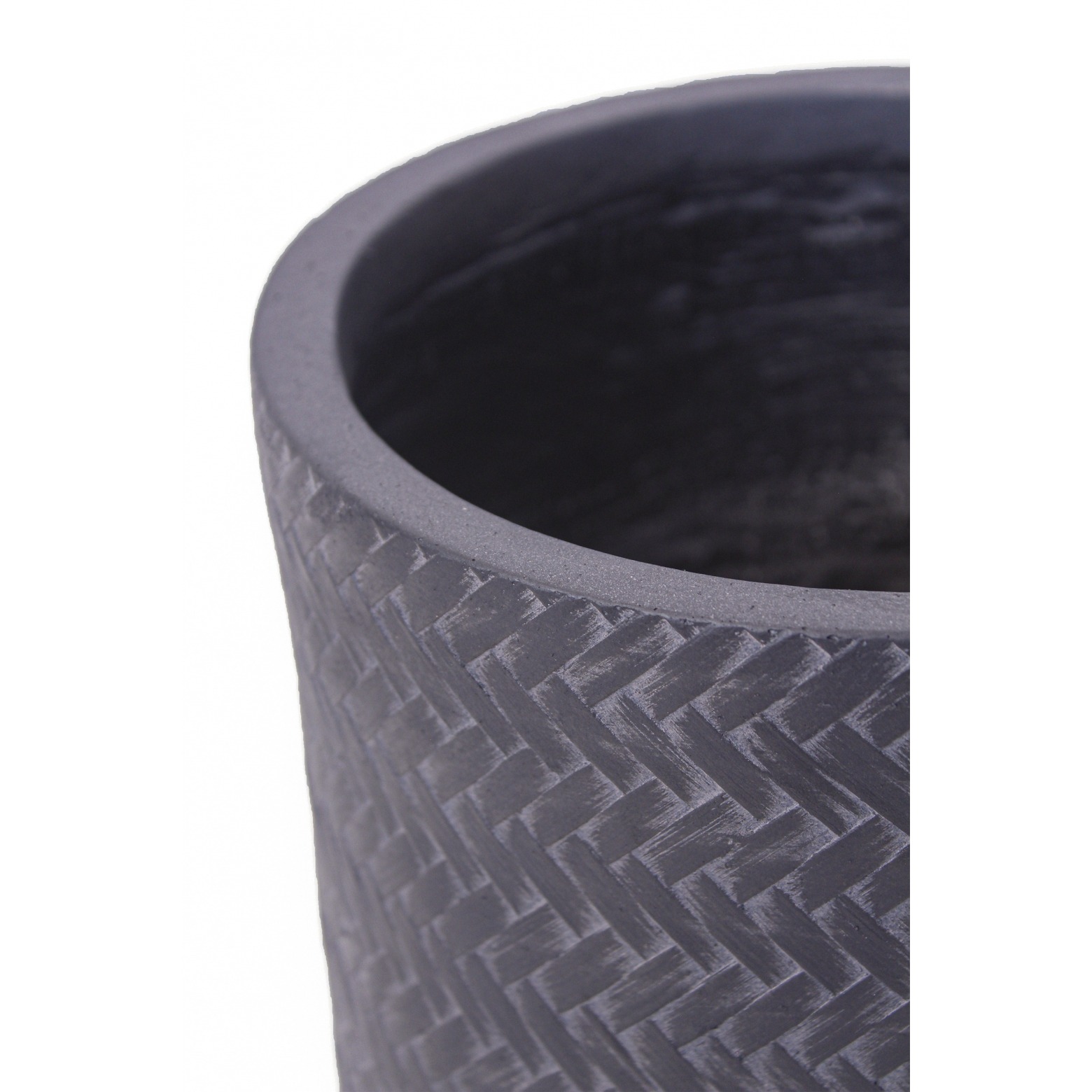 Pot rond tressé gris - Pots en fibre de pierre - Artiplantes