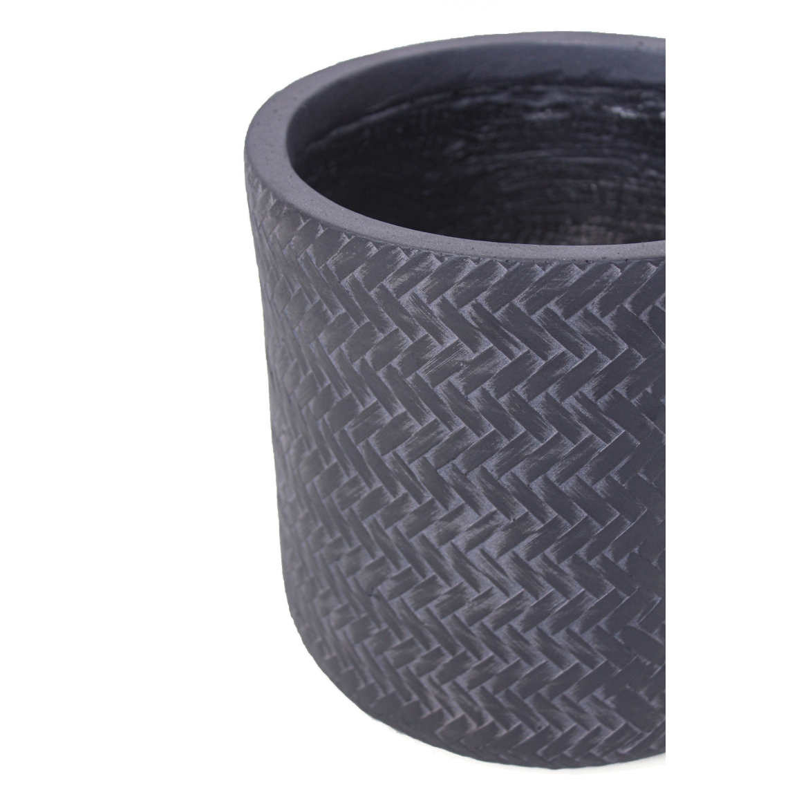 Pot rond tressé gris - Pots en fibre de pierre - Artiplantes