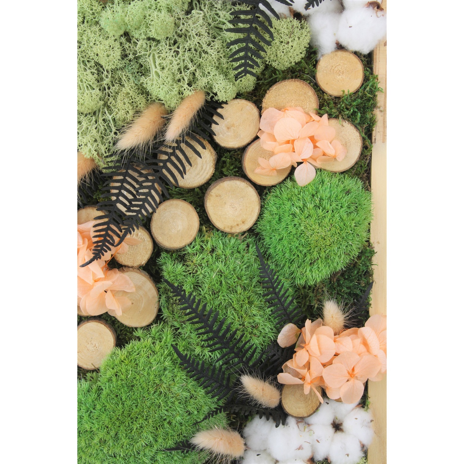 Tableau végétal fleuri Deauville 57 cm - Tableau végétal stabilisé ...