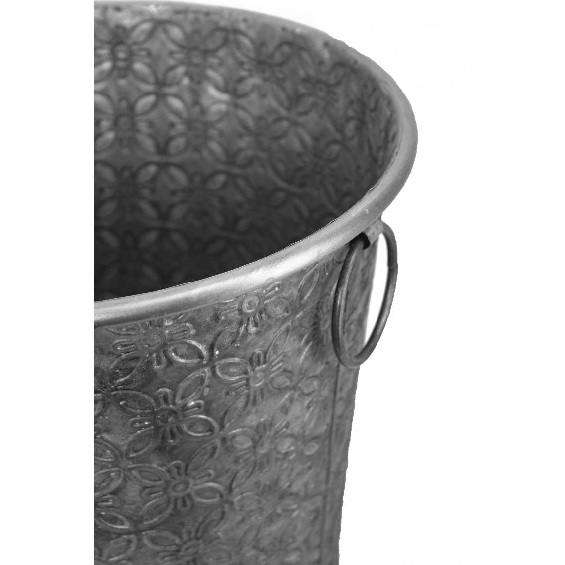 Grand pot zinc motif floral - Pots en zinc - Artiplantes
