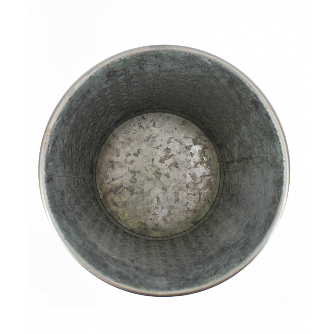 Grand pot zinc motif floral - Pots en zinc - Artiplantes