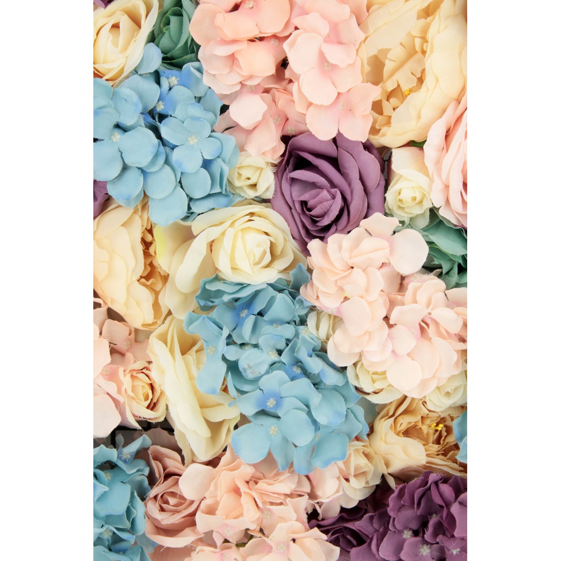 Mur floral artificiel pastel 50 cm - Mur de fleurs artificielles ...