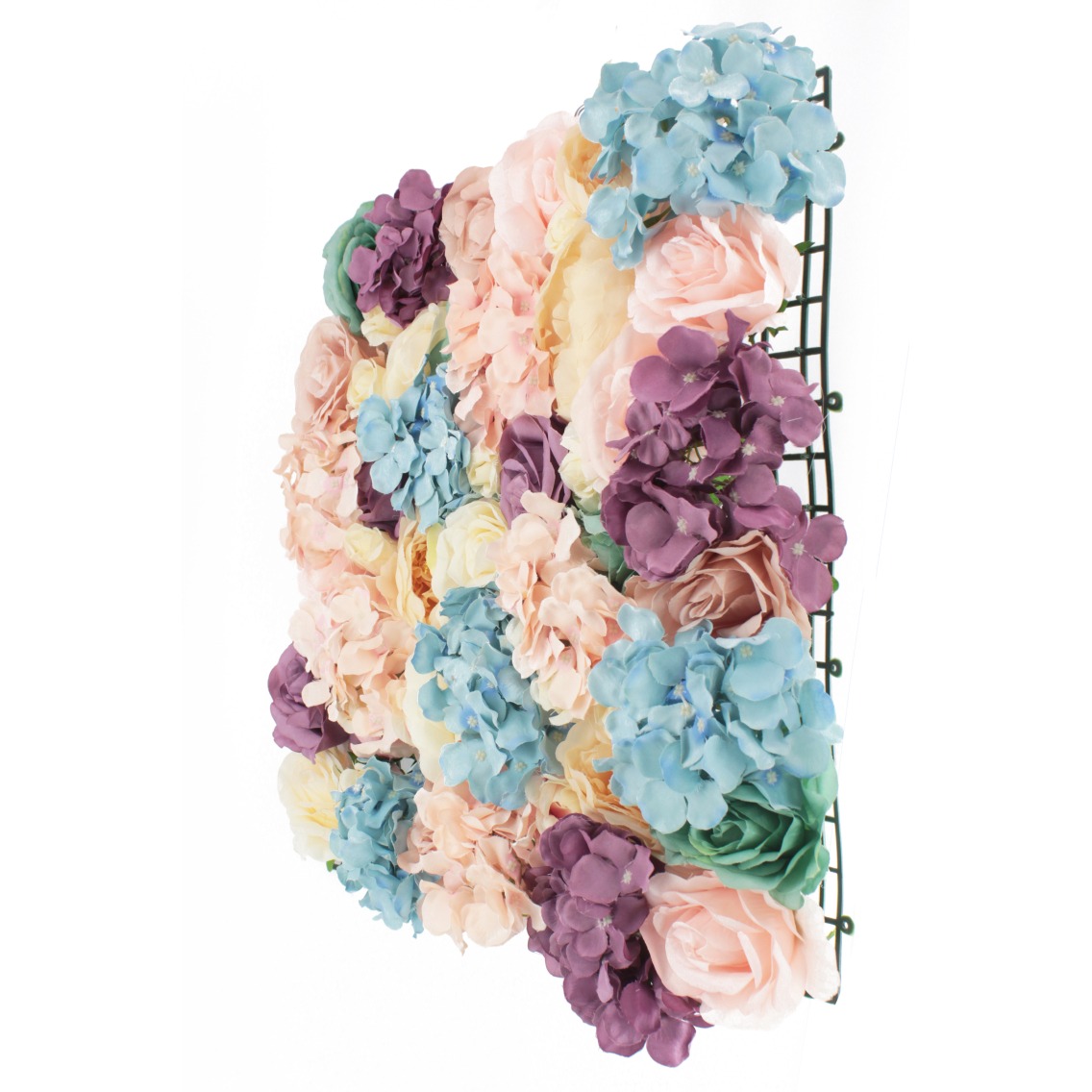 Mur floral artificiel pastel 50 cm - Mur de fleurs artificielles ...