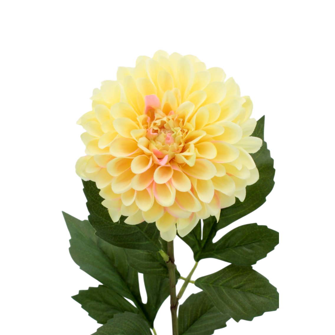 Dahlia pompon jaune artificiel 67 cm - Dahlias artificiels - Artiplantes