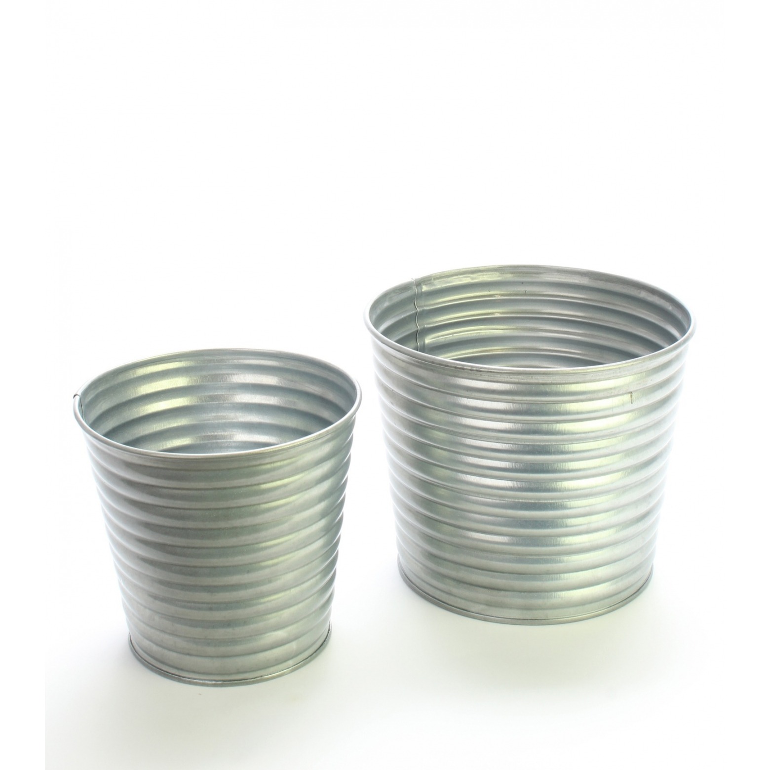 Cache-pot strié en zinc - Pots en zinc - Artiplantes