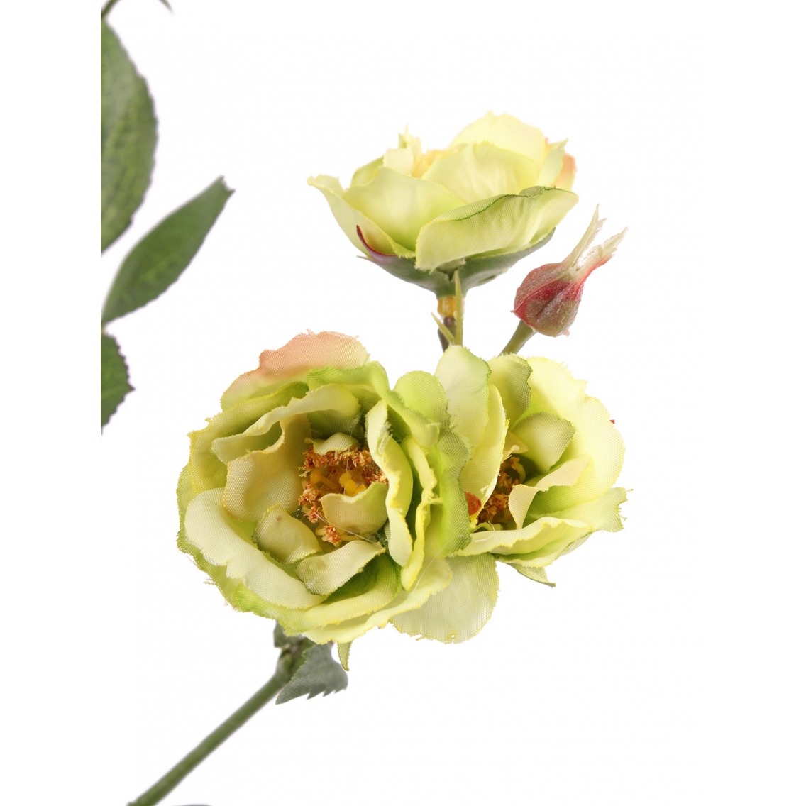 Rose ramifiée artificielle jaune 75 cm - Roses artificielles - Artiplantes