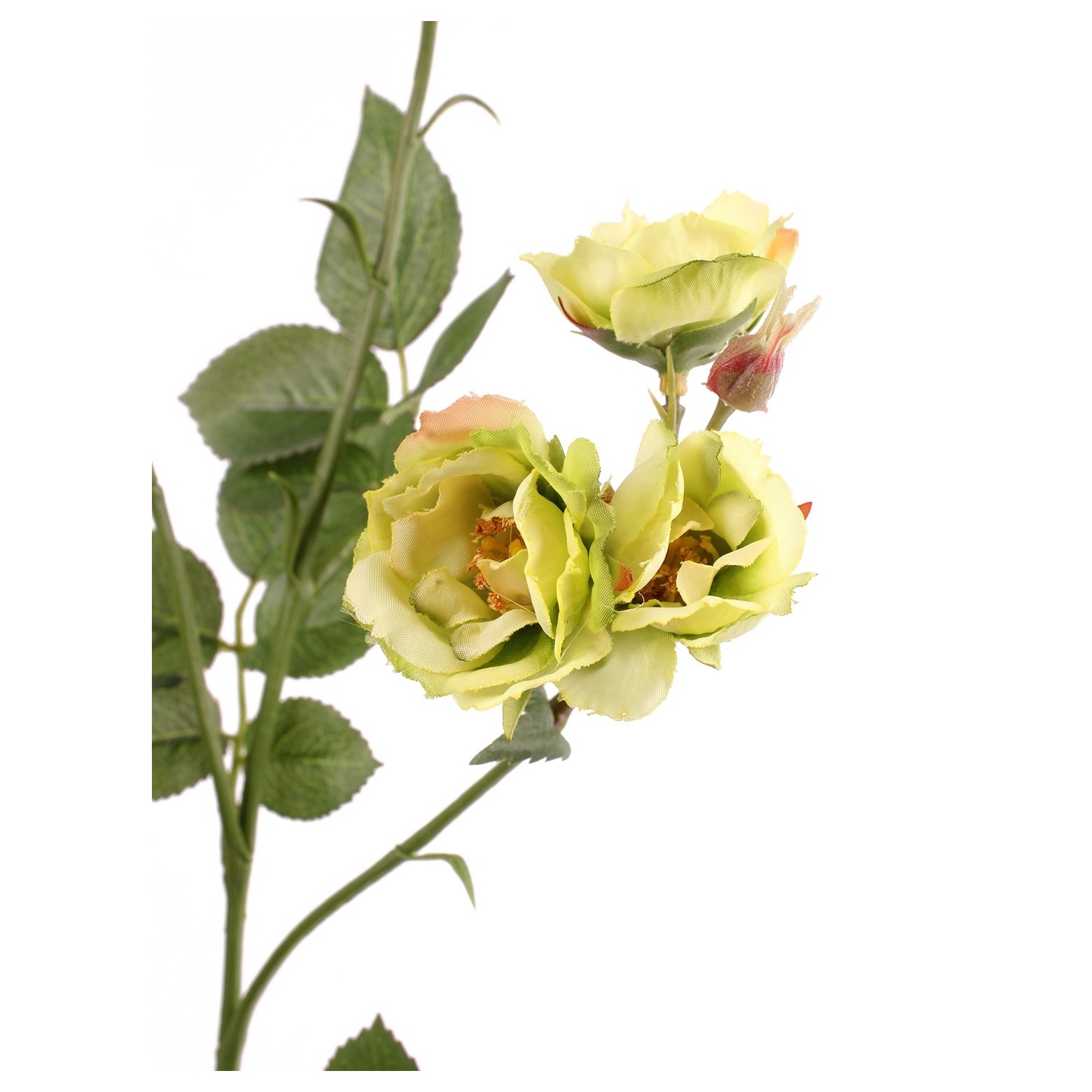 Rose ramifiée artificielle jaune 75 cm - Roses artificielles - Artiplantes
