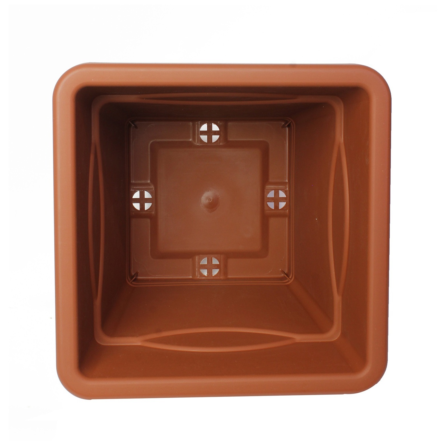 Grand pot carré marron plastique TERRACOTA 34 cm - Jardinières ...