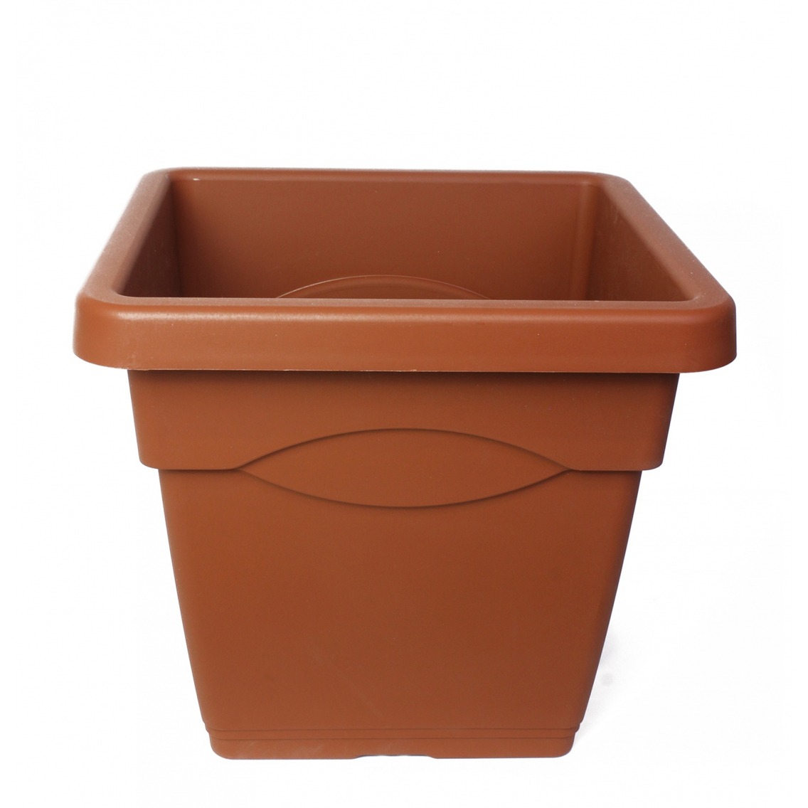 Grand pot carré marron plastique TERRACOTA 34 cm - Jardinières ...