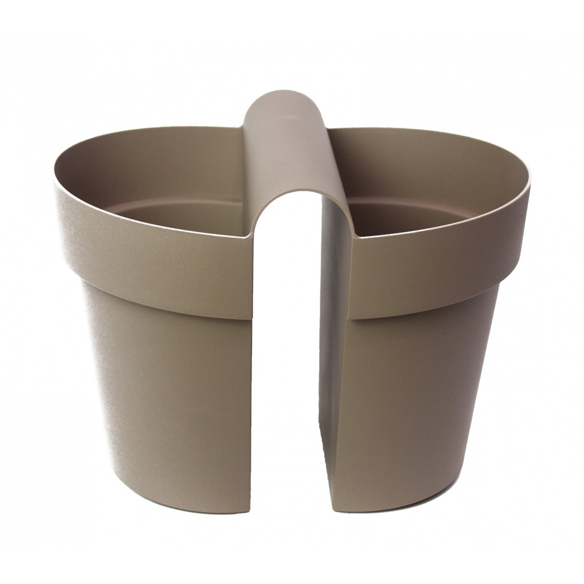 Pot balustrade double PVC gris taupe 23 cm - Pots à suspendre - Artiplantes