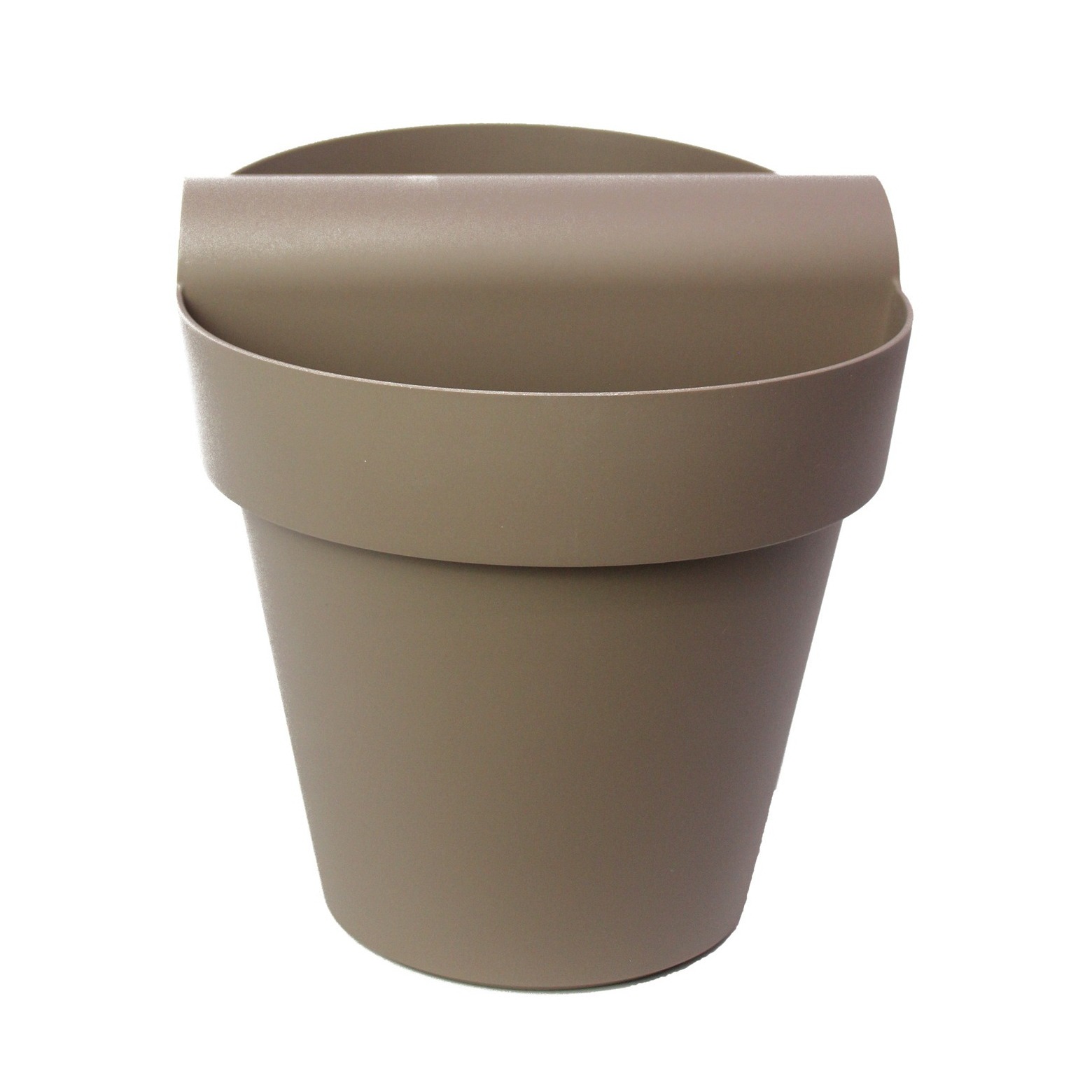 Pot balustrade double PVC gris taupe 23 cm - Pots à suspendre - Artiplantes